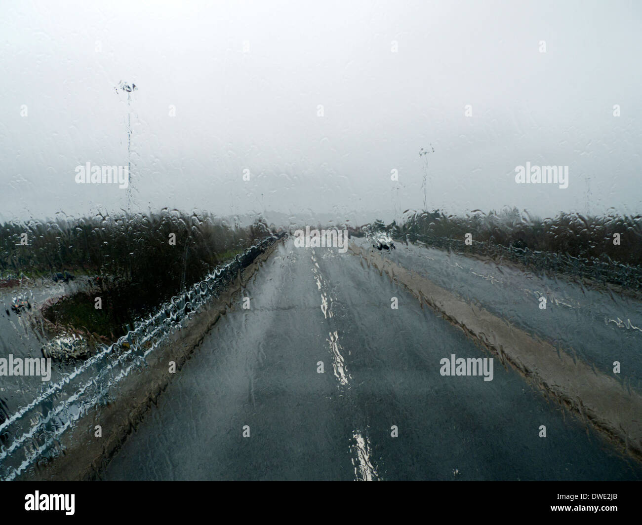 Rainy day through bus window hi-res stock photography and images - Alamy