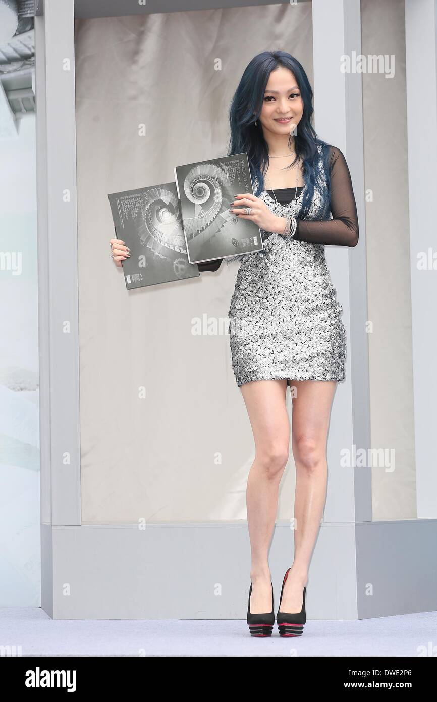 Taipei, China. 5th Mar, 2014. Singer Angela Zhang releases her new ...