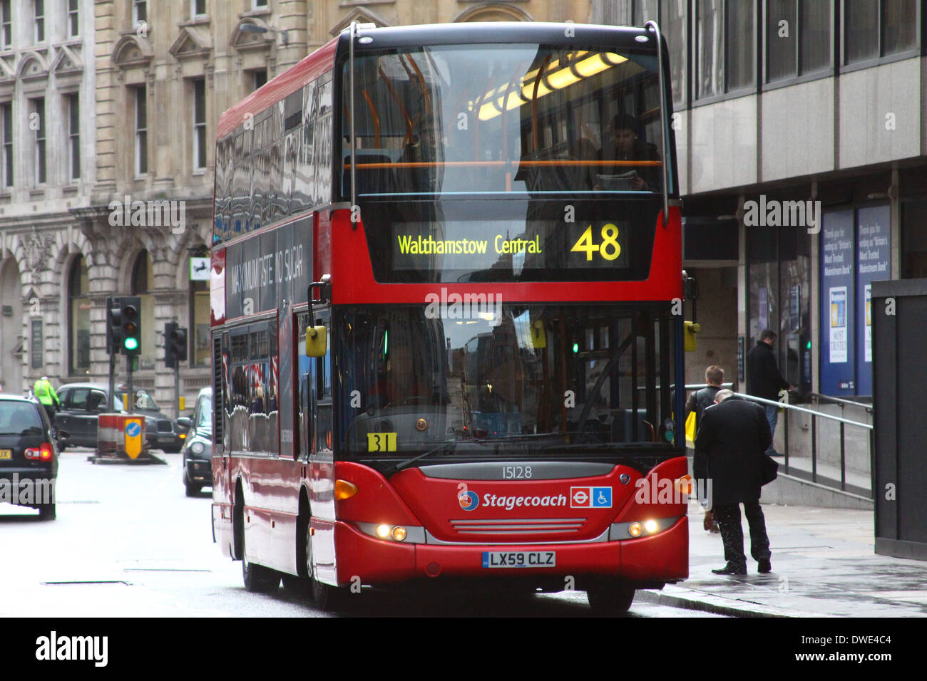 No 48 London bus to Walthamstow Central Stock Photo - Alamy