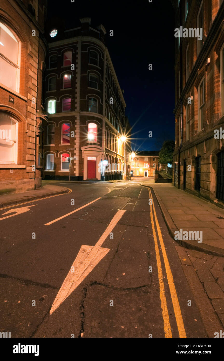 The Lace Market area in Nottingham City Centre at night ...