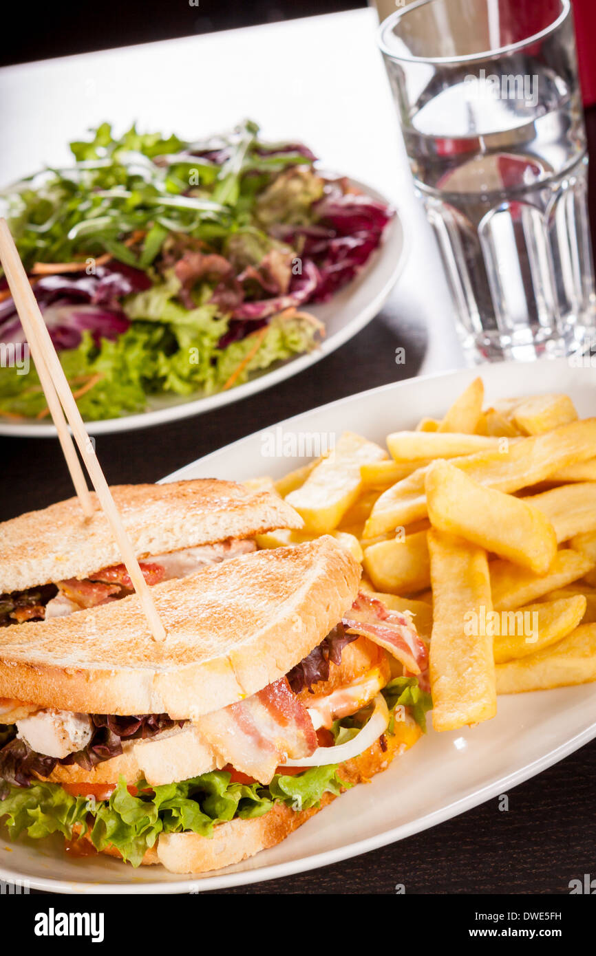 A club sandwich and fries hi-res stock photography and images - Alamy