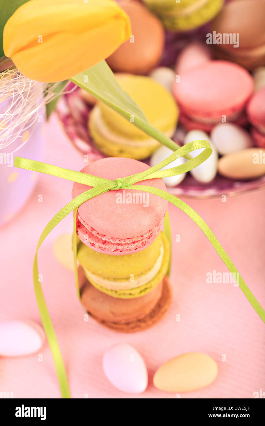 the easter installation with macarons Stock Photo - Alamy