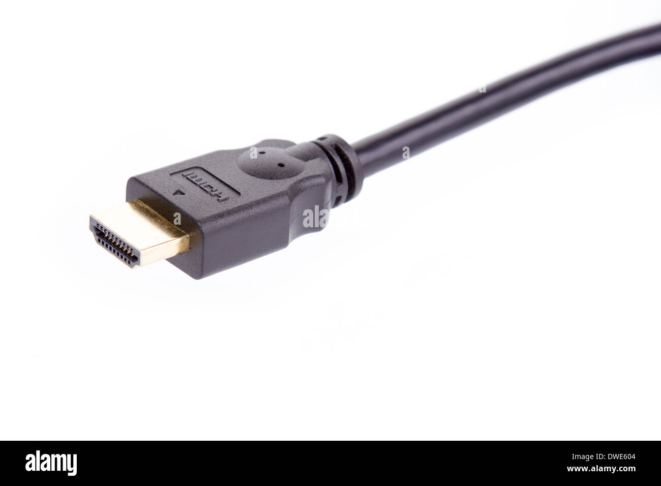 close-up of an black hdmi cable with pure white background Stock Photo ...