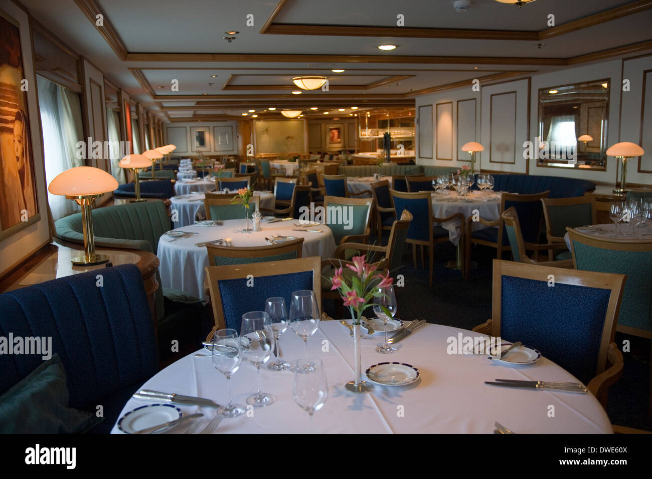 Constellation Restaurant onboard the Aussie expedition Orion cruise ship Stock Photo - Alamy