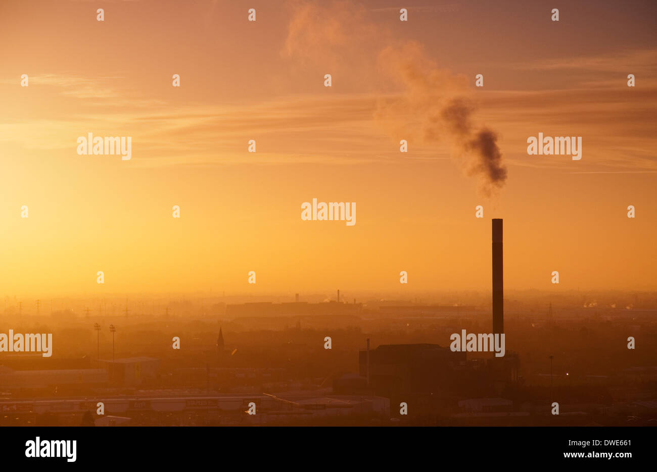 Sunset over Nottingham City, Nottinghamshire England UK Stock Photo - Alamy