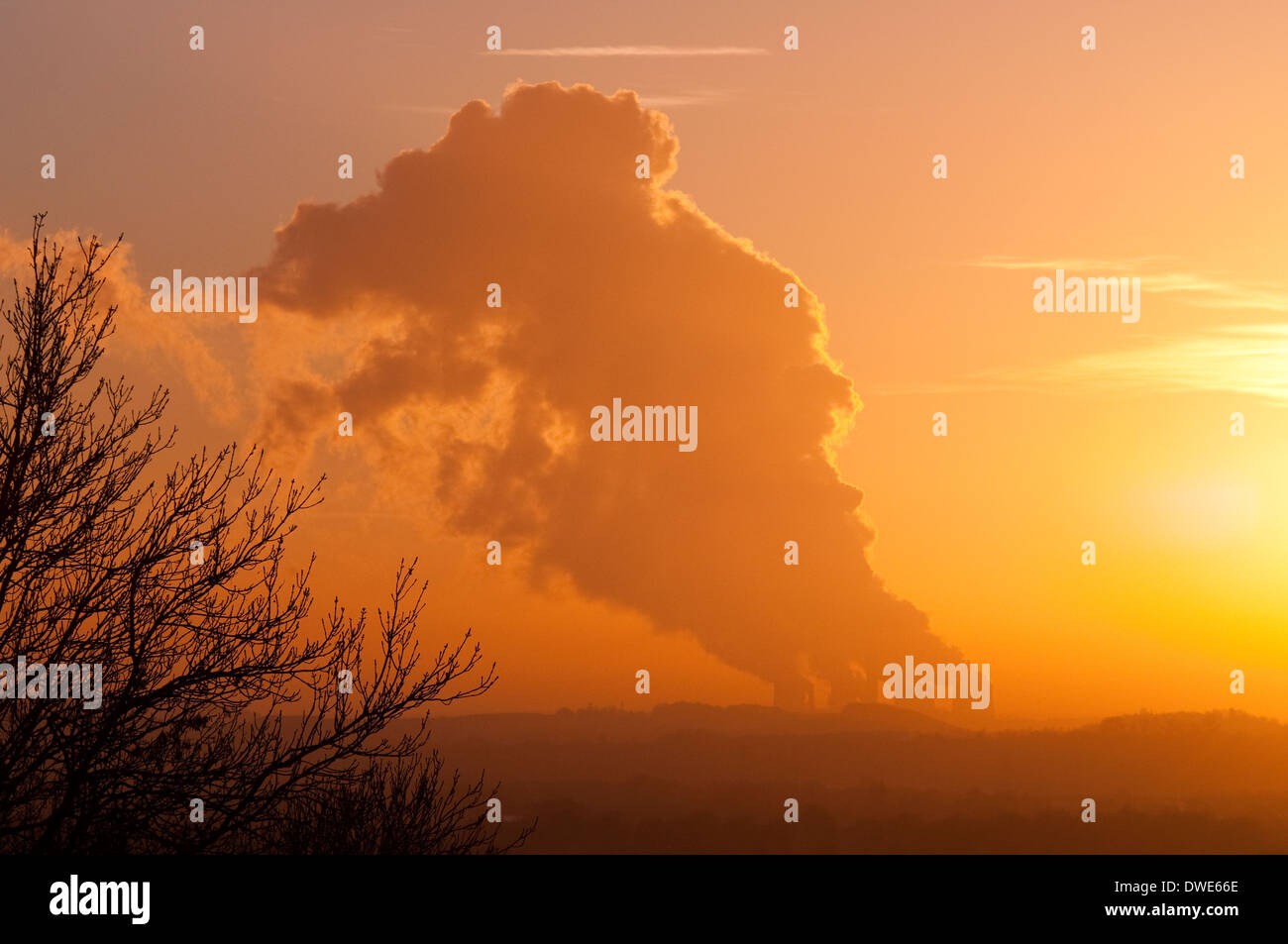 Sunset over Nottingham City, Nottinghamshire England UK Stock Photo - Alamy