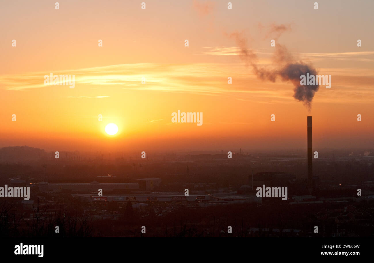 Sunset over Nottingham City, Nottinghamshire England UK Stock Photo - Alamy