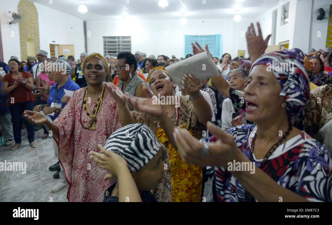 Catholic church of São Francisco de Assis, Afro-Brazilian mass. Sao ...