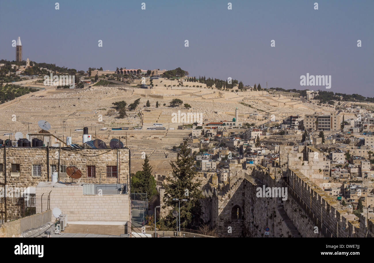 Panorama - Mount of Olives, Jerusalem , village of Silwan . Israel ...