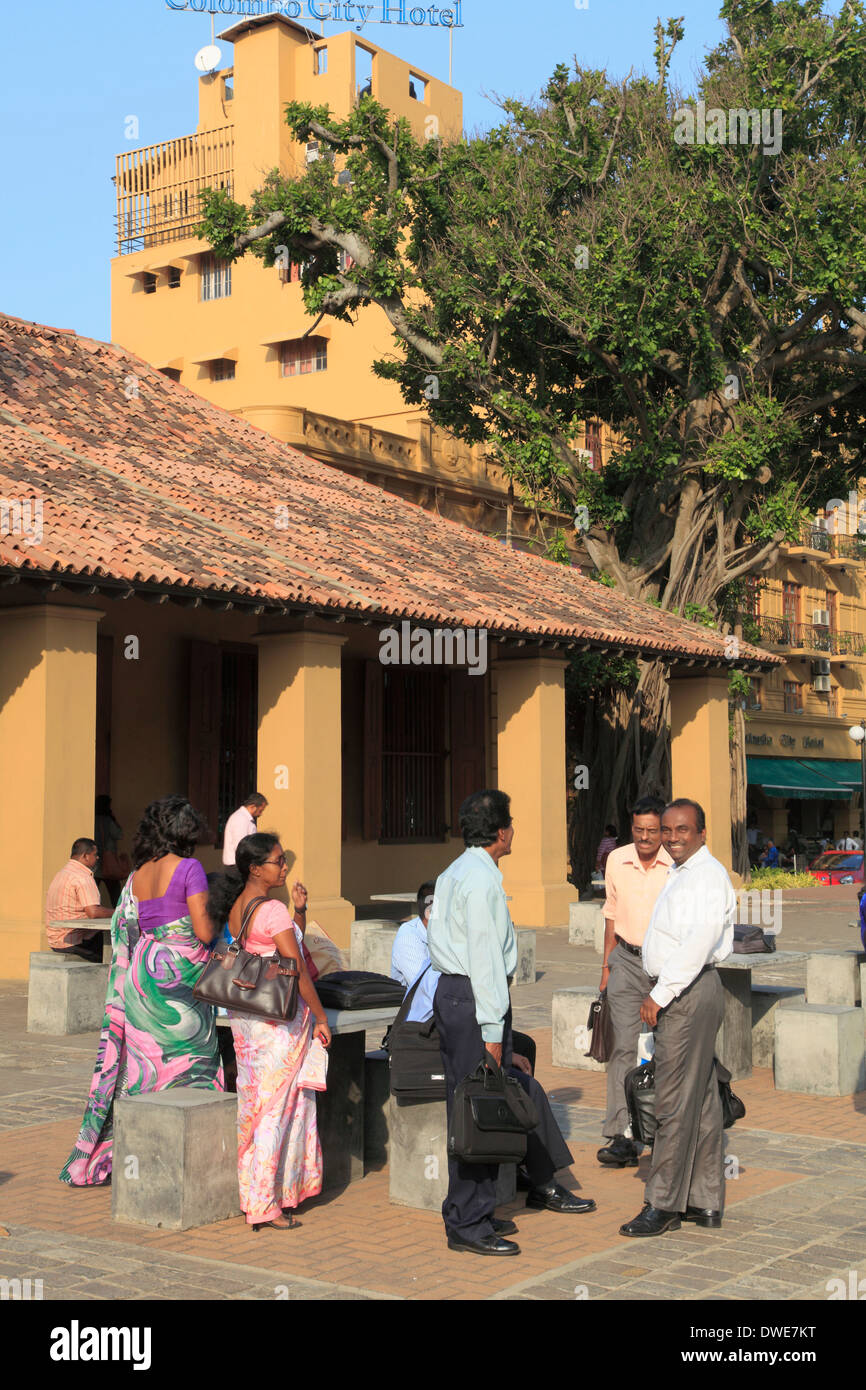 Sri Lanka; Colombo, Fort, Dutch Hospital, people, street scene Stock ...