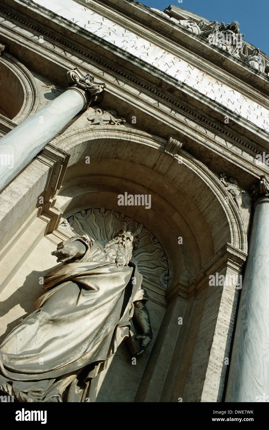 Rome, Italy. The Moses Fountain. Fontana dell'Aqua Felice, marks the ...