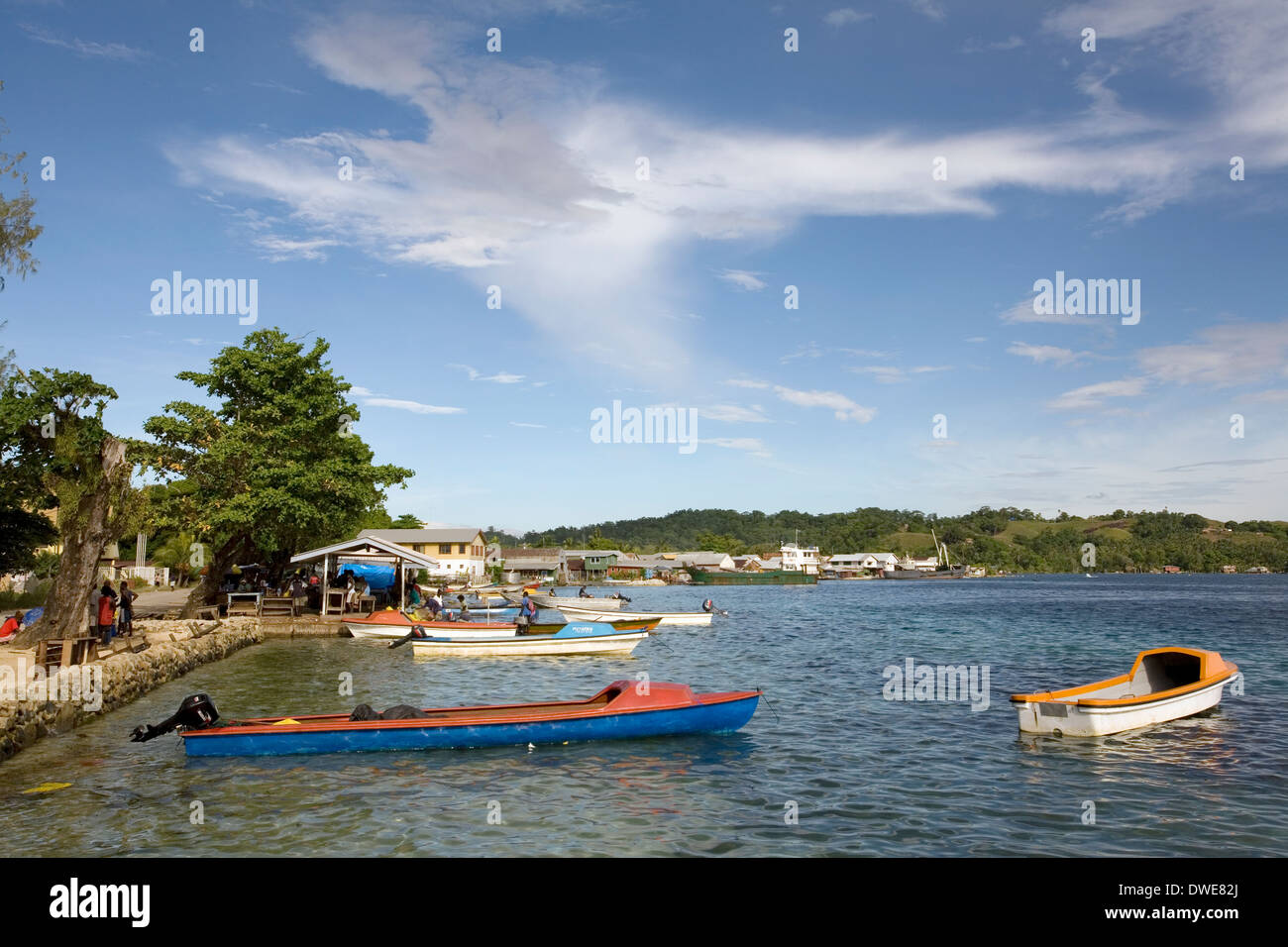 Gizo, the second largest town in the Solomon Islands, South Pacific ...