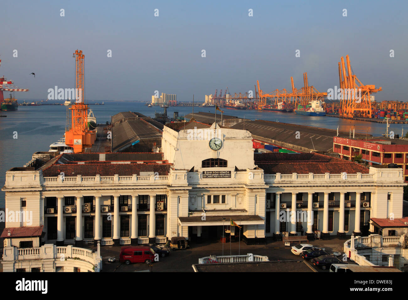 Sri Lanka; Colombo, harbour, Ports Authority Building Stock Photo - Alamy