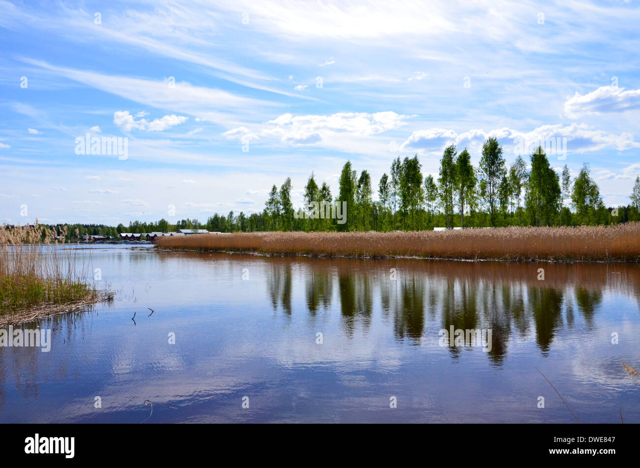 A beautiful lakeside view in Finland Stock Photo - Alamy