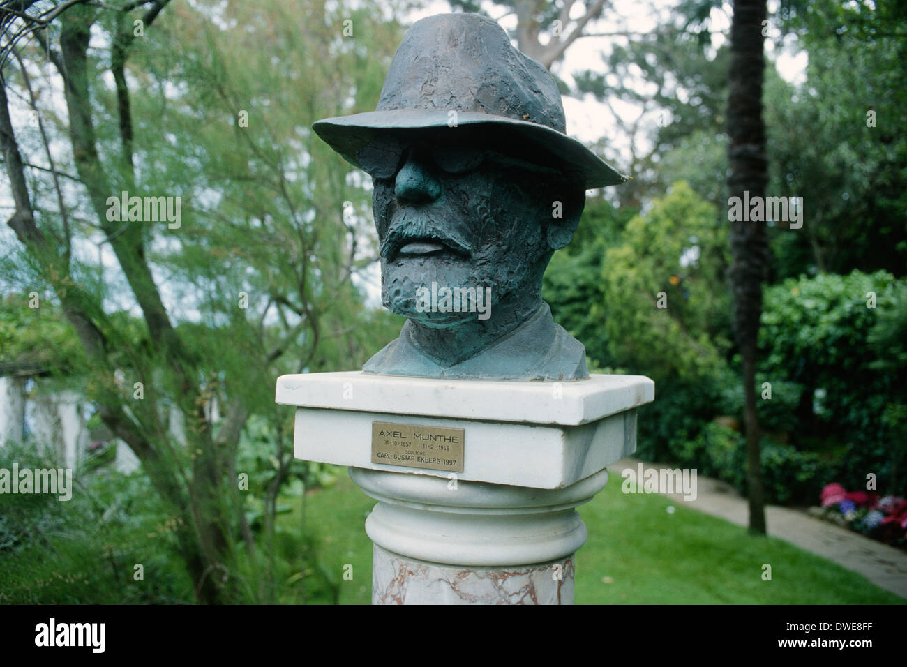 Capri, Italy. Bust of Axel Munthe, Villa San Michele, Anacapri Stock ...