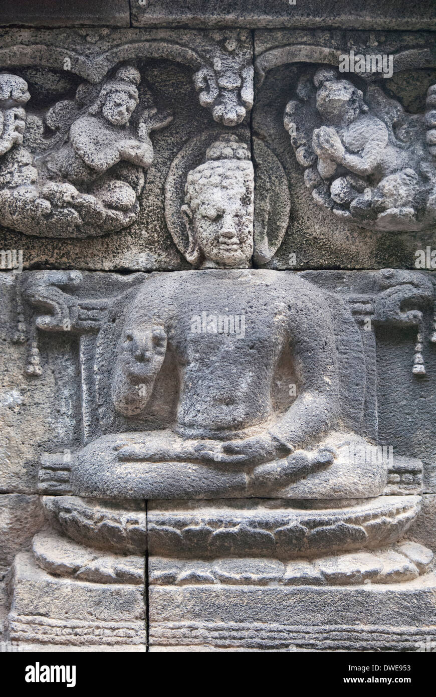 Borobudur Buddha detail in Central Java, Indonesia Stock Photo - Alamy