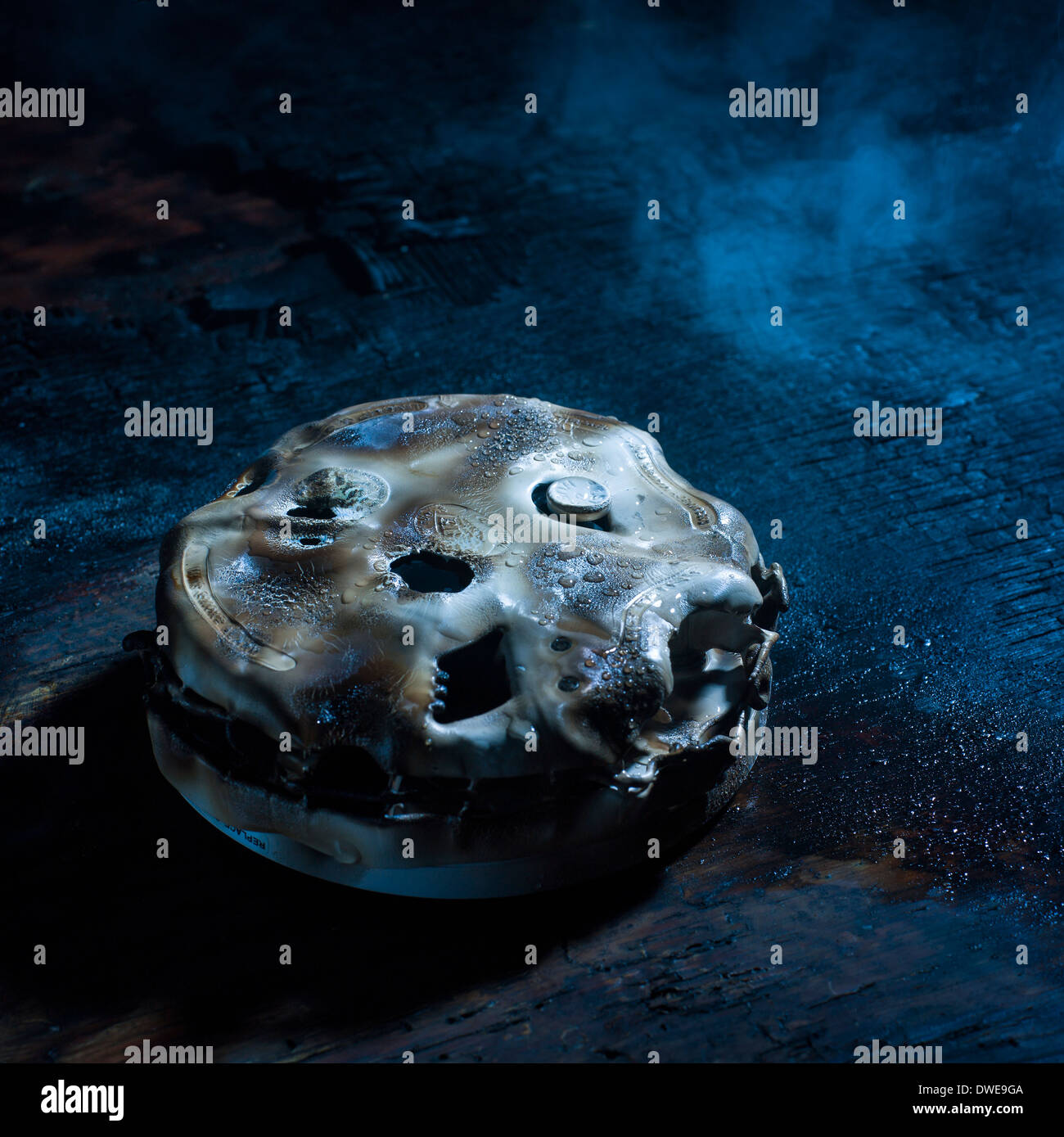 Smoke alarm damaged by fire Stock Photo - Alamy