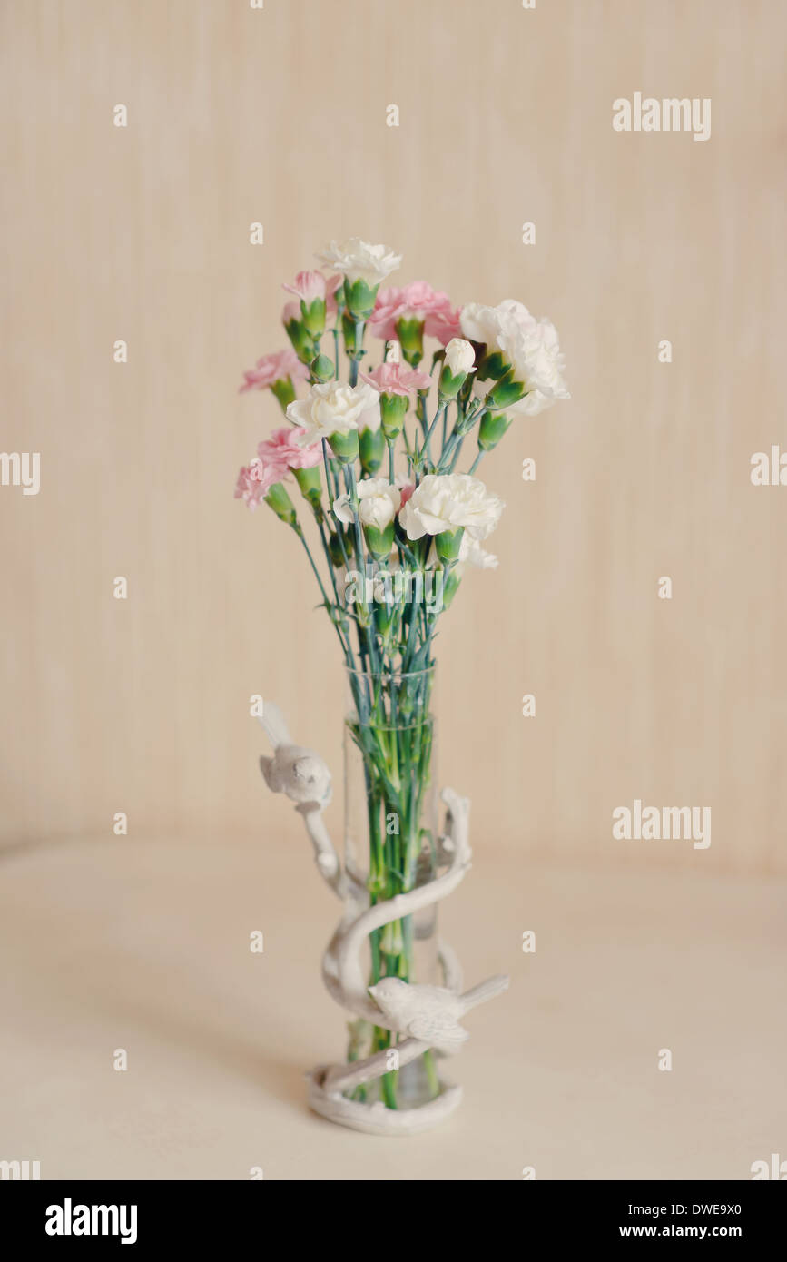 White Carnation Flower Vase