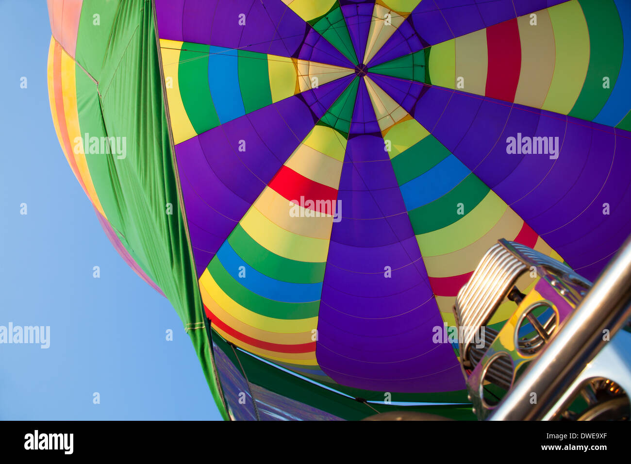 Hot air balloon in flight Stock Photo - Alamy