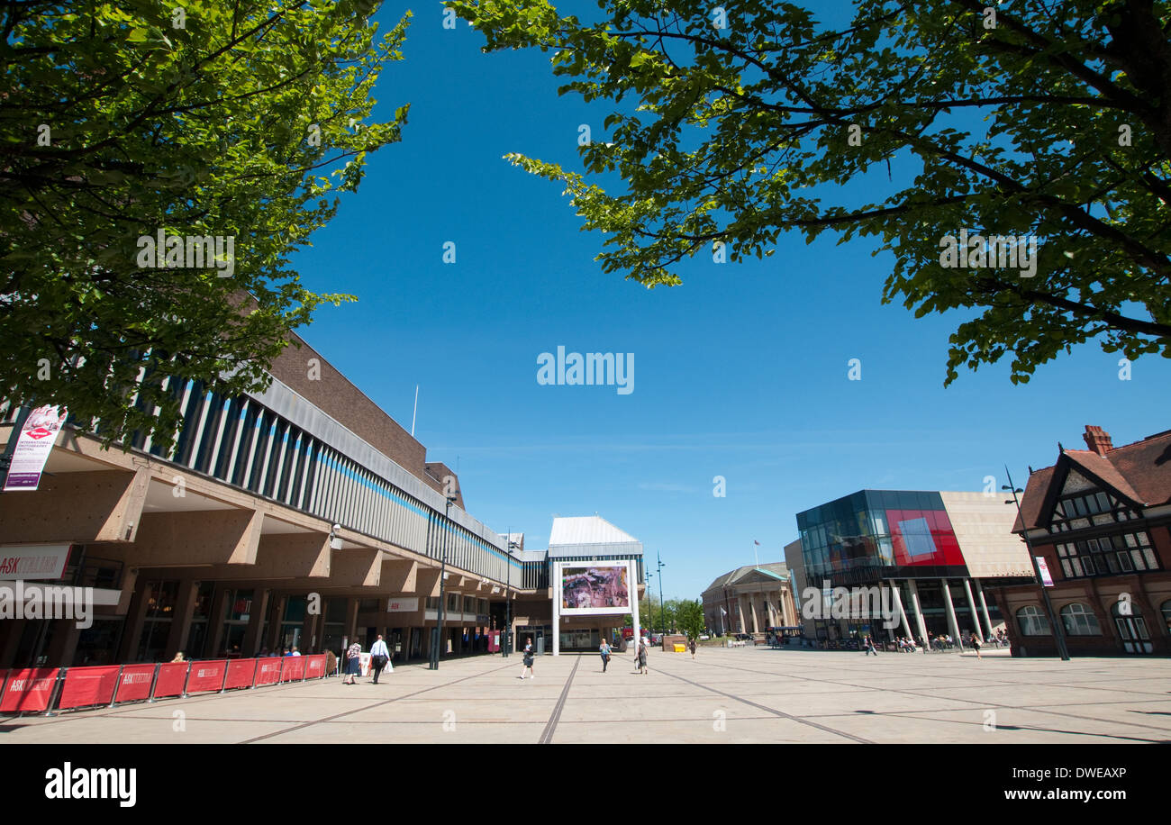 The Market Place in Derby City Centre, Derbyshire England UK Stock ...