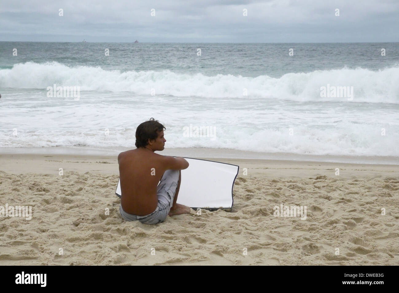 Brazil man on Copacabana beach Stock Photo - Alamy