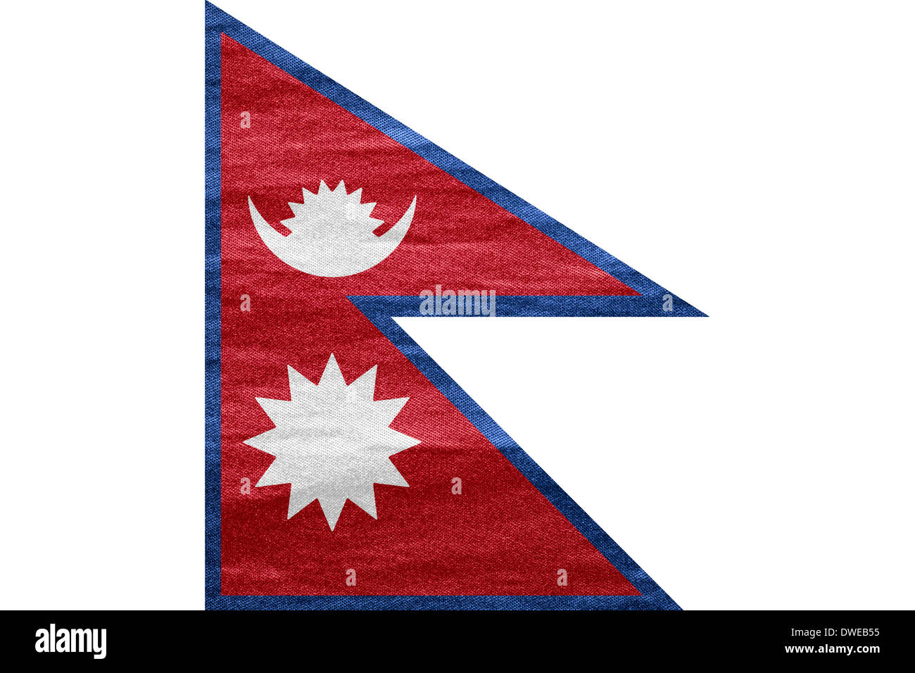 flag of Nepal or Nepali banner on canvas texture Stock Photo - Alamy