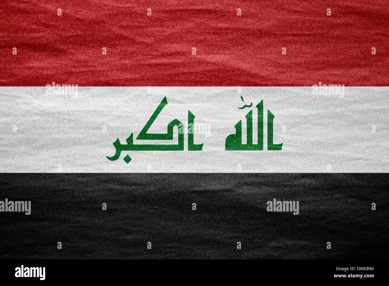 flag of Iraq or Iraqi banner on canvas texture Stock Photo - Alamy