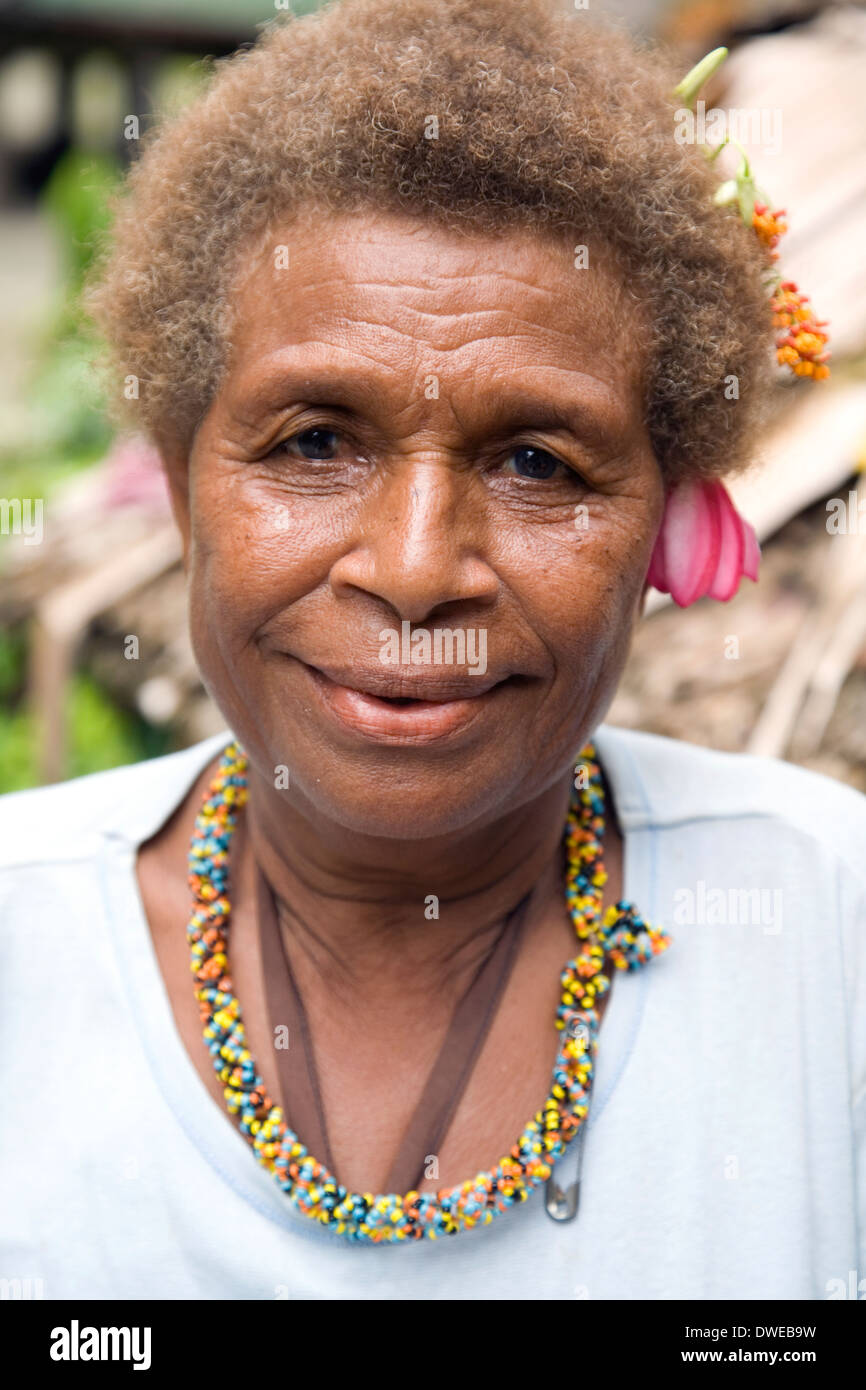 Islander poses for a picture on Santa Ana Island, Solomon Islands ...