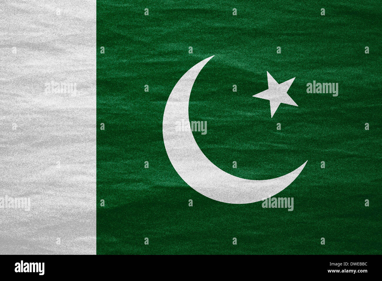 flag of Pakistan or Pakistani banner on canvas texture Stock Photo - Alamy