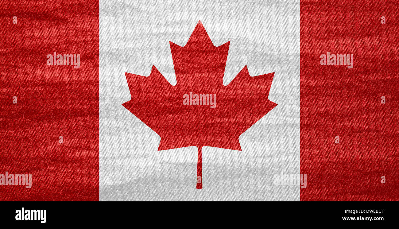 flag of Canada or Canadian banner on canvas texture Stock Photo - Alamy