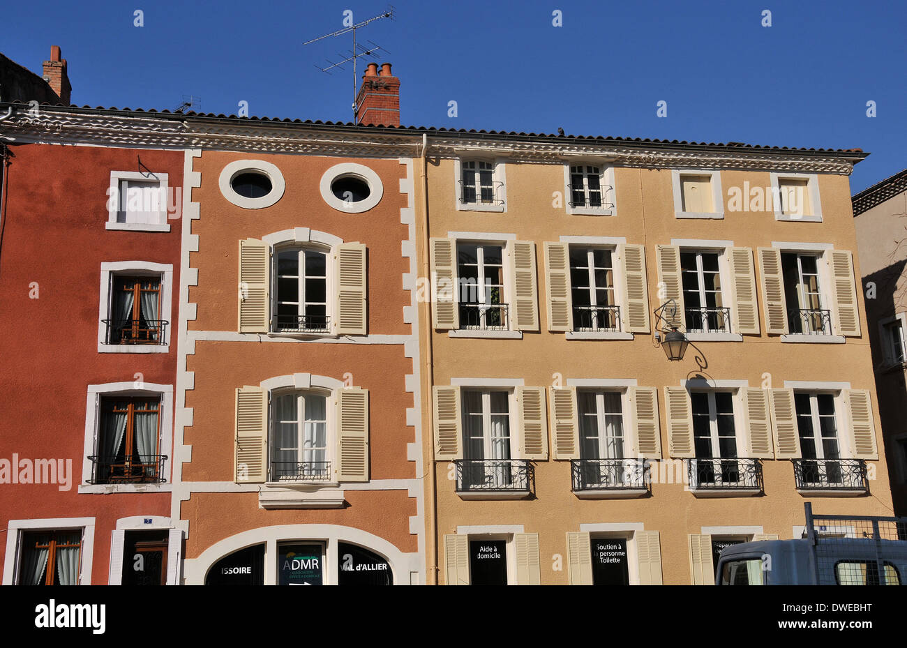 restored ancient building Issoire Puy-de-Dome Auvergne Massif-Central ...