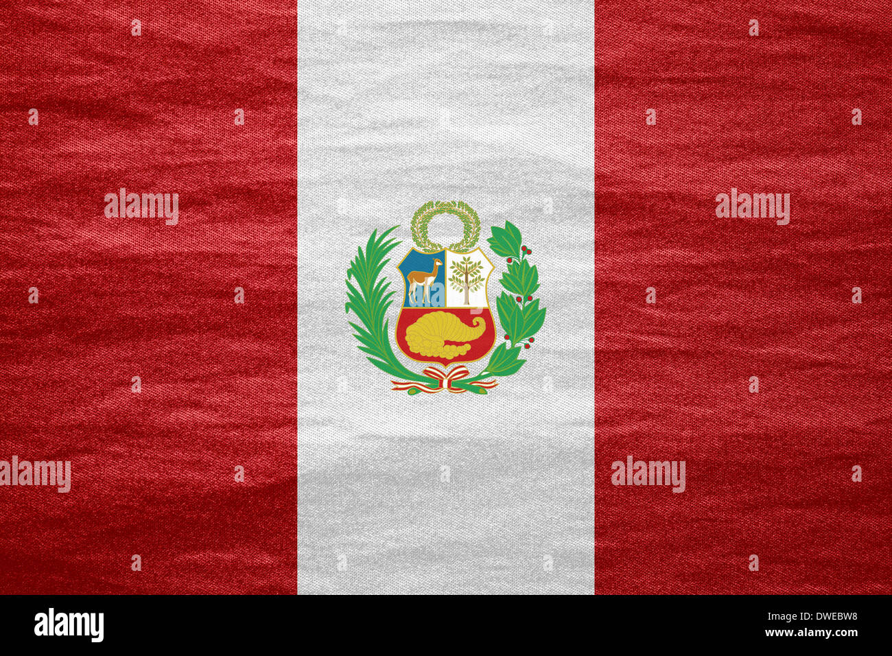 flag of Peru or Peruvian banner on canvas texture Stock Photo - Alamy