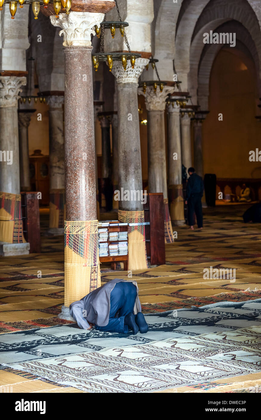 North Africa, Tunisia, Kairouan. Holly city. The Great Mosque Sidi Okba ...