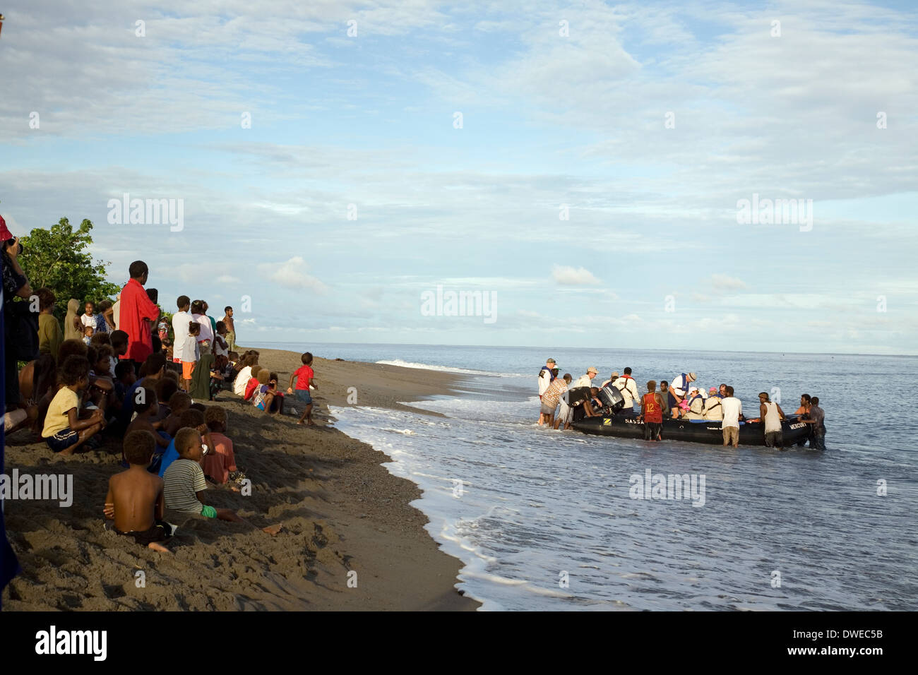 Passengers from the Aussie expedition cruiser Orion make a call at Savo ...