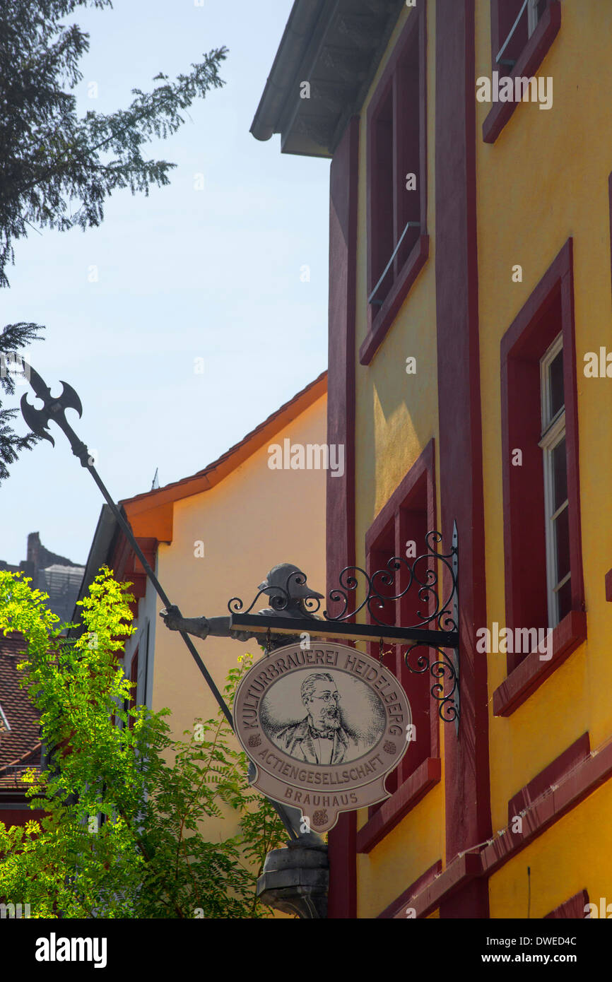 Inn sign hanging outside tavern in Heidelberg Germany Stock Photo - Alamy