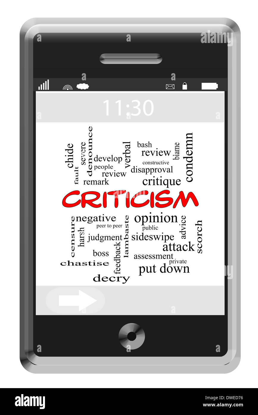 Criticism Word Cloud Concept of Touchscreen Phone with great terms such ...