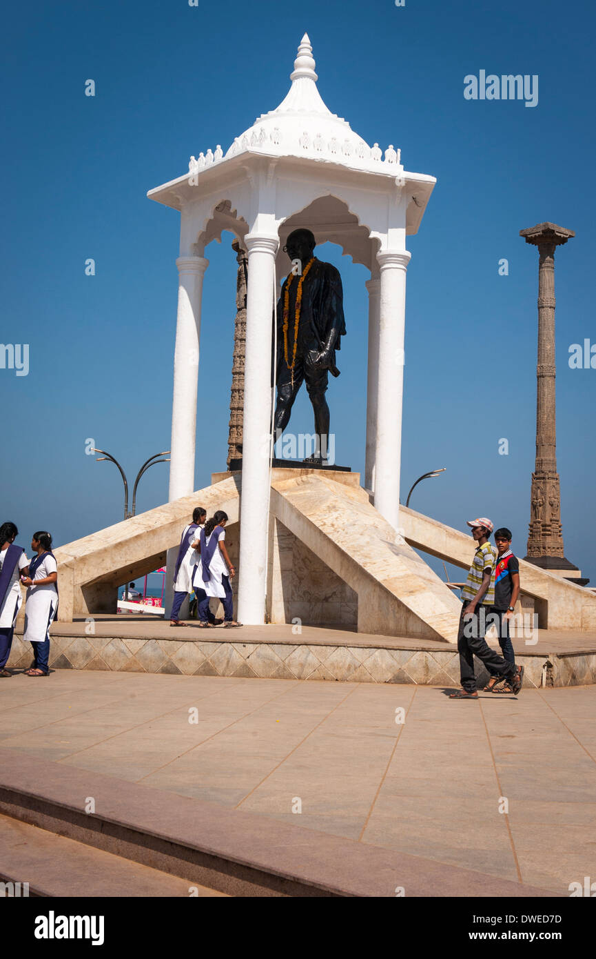 India Tamil Nadu Pondicherry Puducherry statue bronze sculpture Mahatma ...
