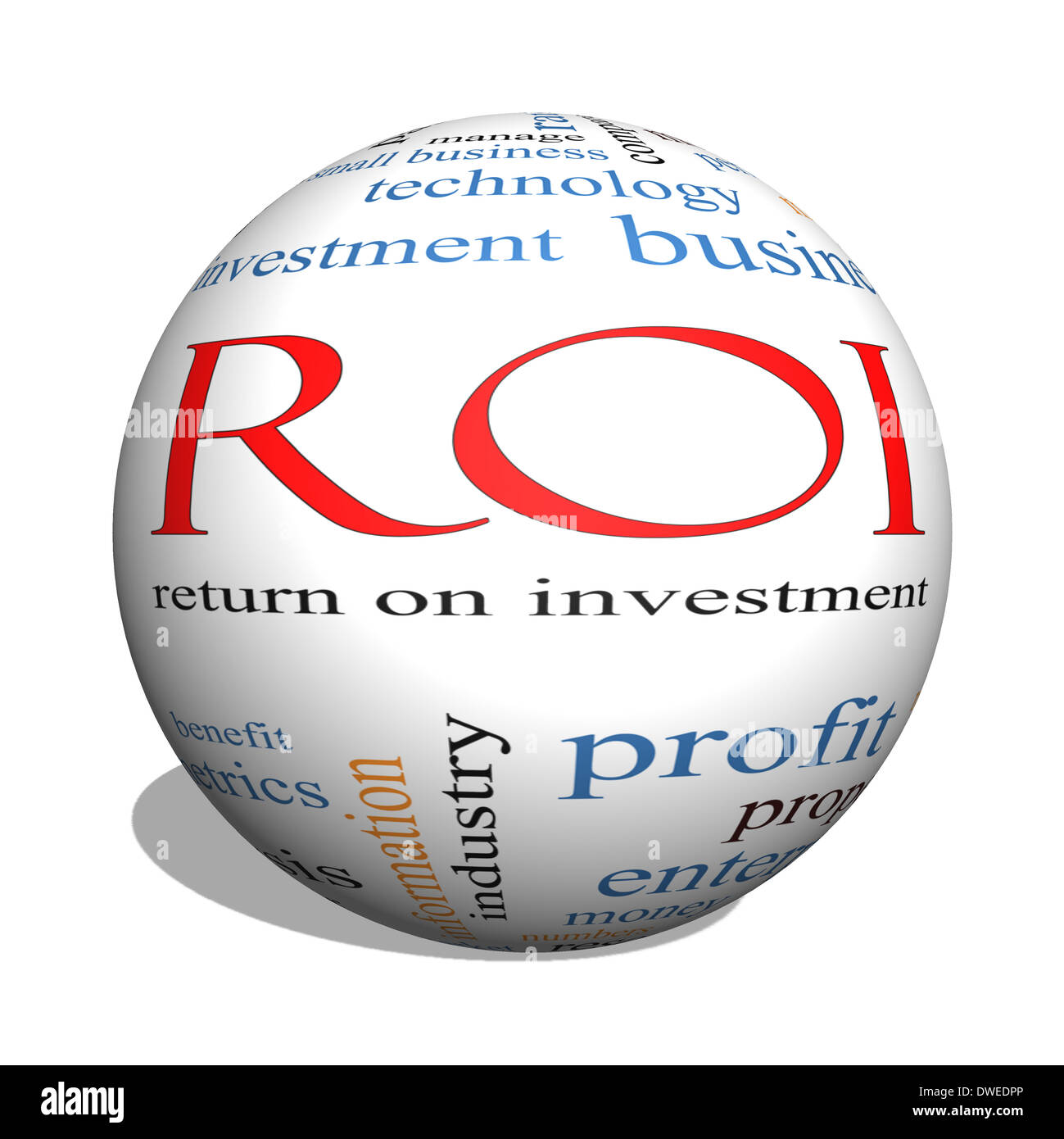 ROI 3D sphere Word Cloud Concept with great terms such as return ...