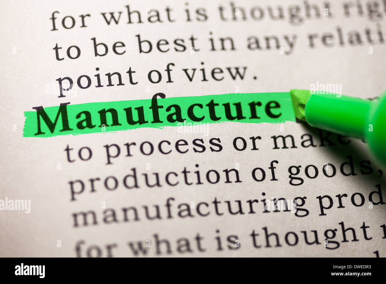 Fake Dictionary, Dictionary definition of the word manufacture Stock ...