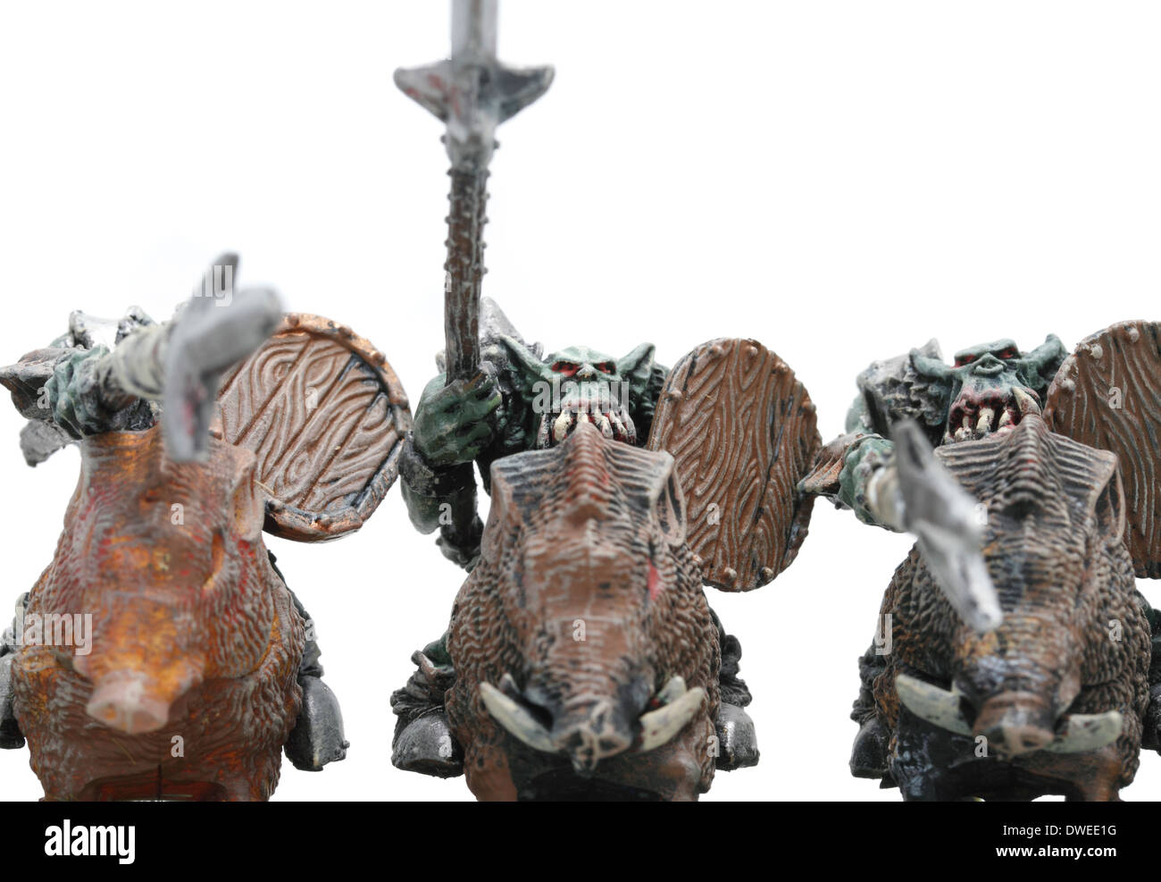 Orc Boar Boyz mounted on war Boars painted by photographer Stock Photo ...