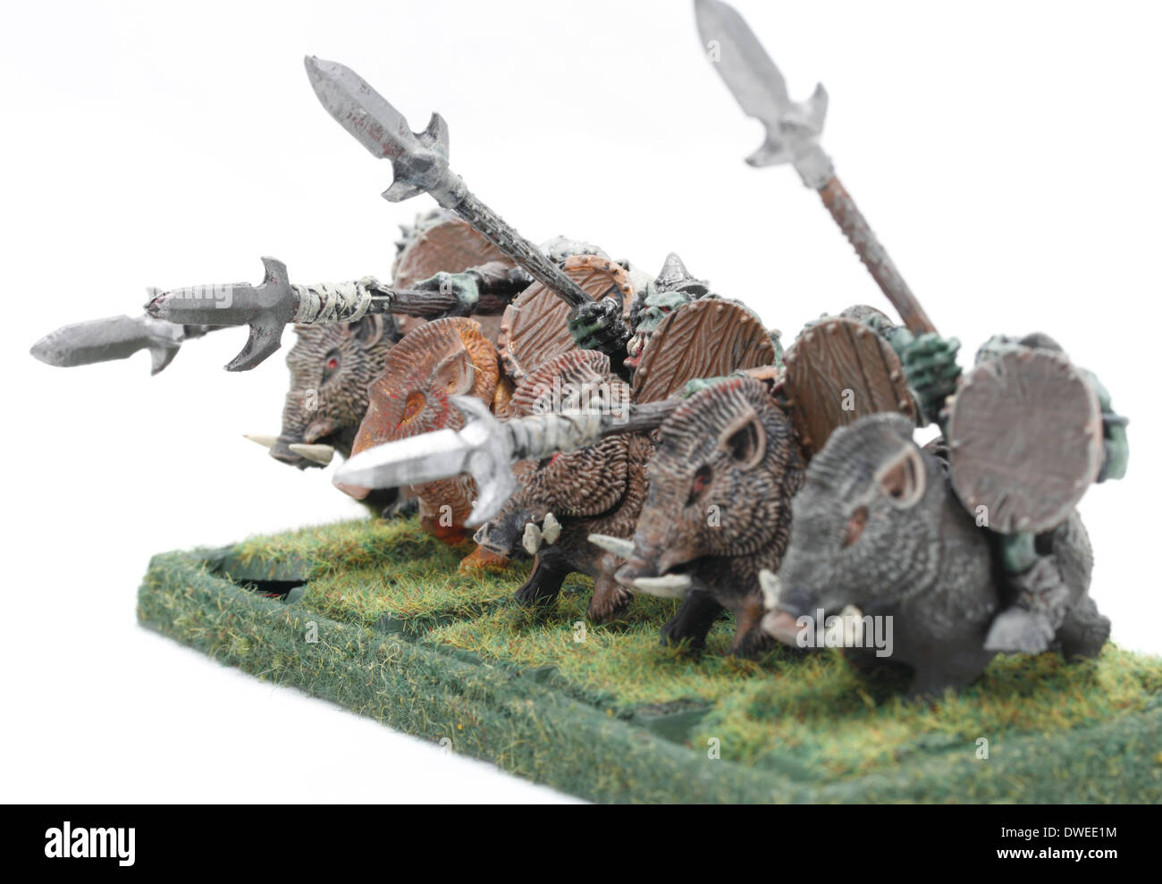 Orc Boar Boyz mounted on war Boars painted by photographer Stock Photo ...
