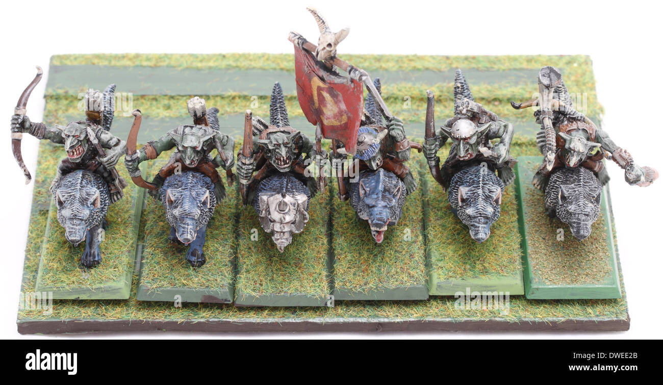 Goblin Wolf riders armed with bows painted by photographer Stock Photo ...