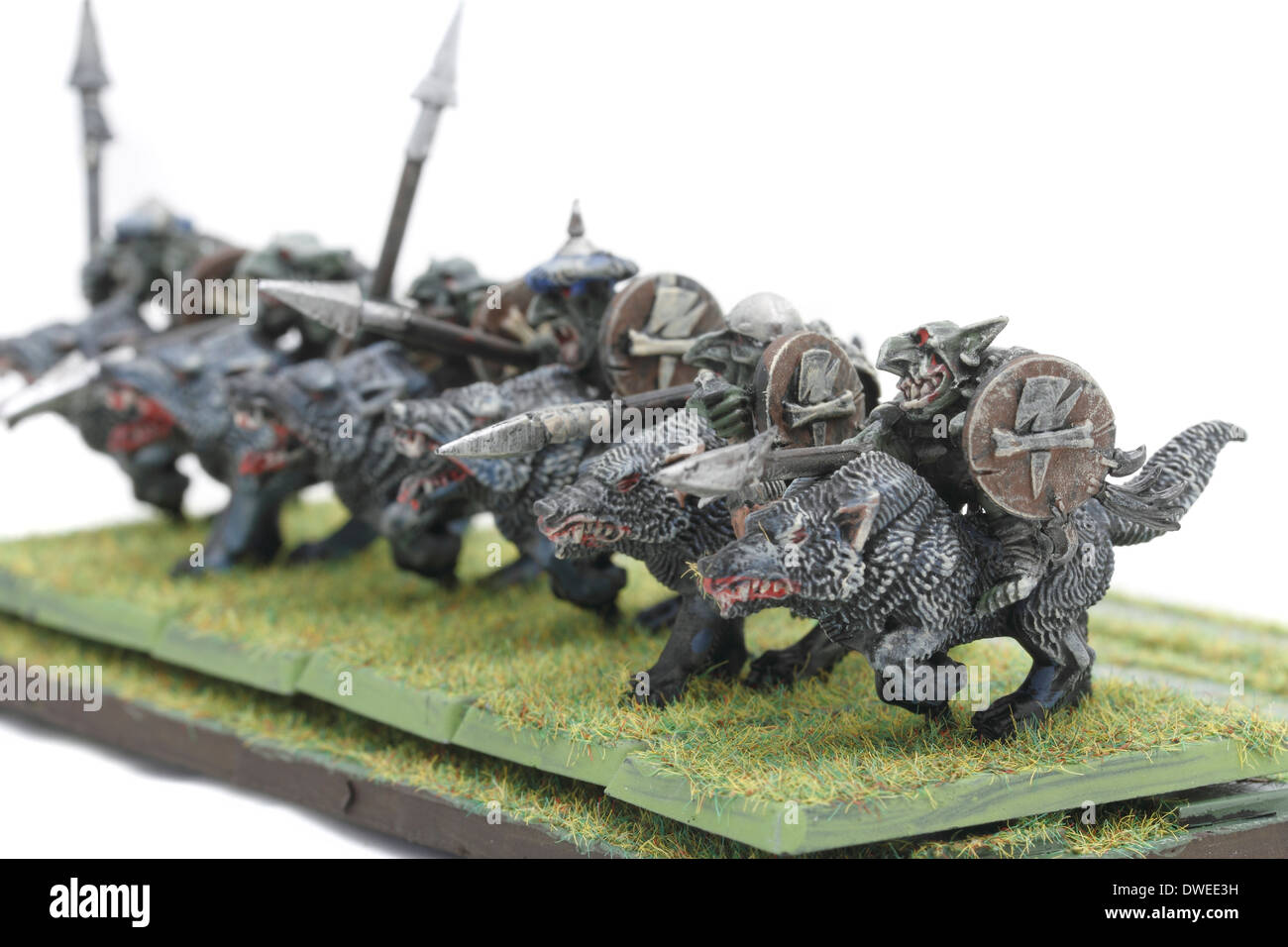 Goblin Wolf riders armed with spears and shields Stock Photo - Alamy