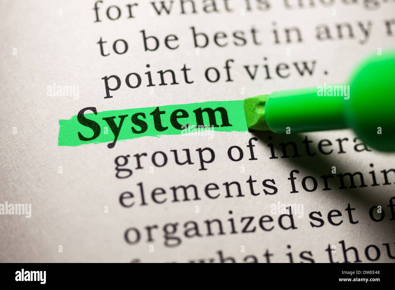 Fake Dictionary, Dictionary definition of the word system Stock Photo ...