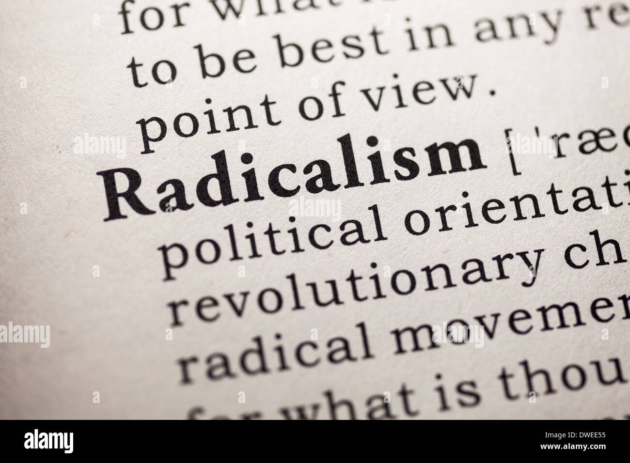 Fake Dictionary, Dictionary definition of the word radicalism Stock ...