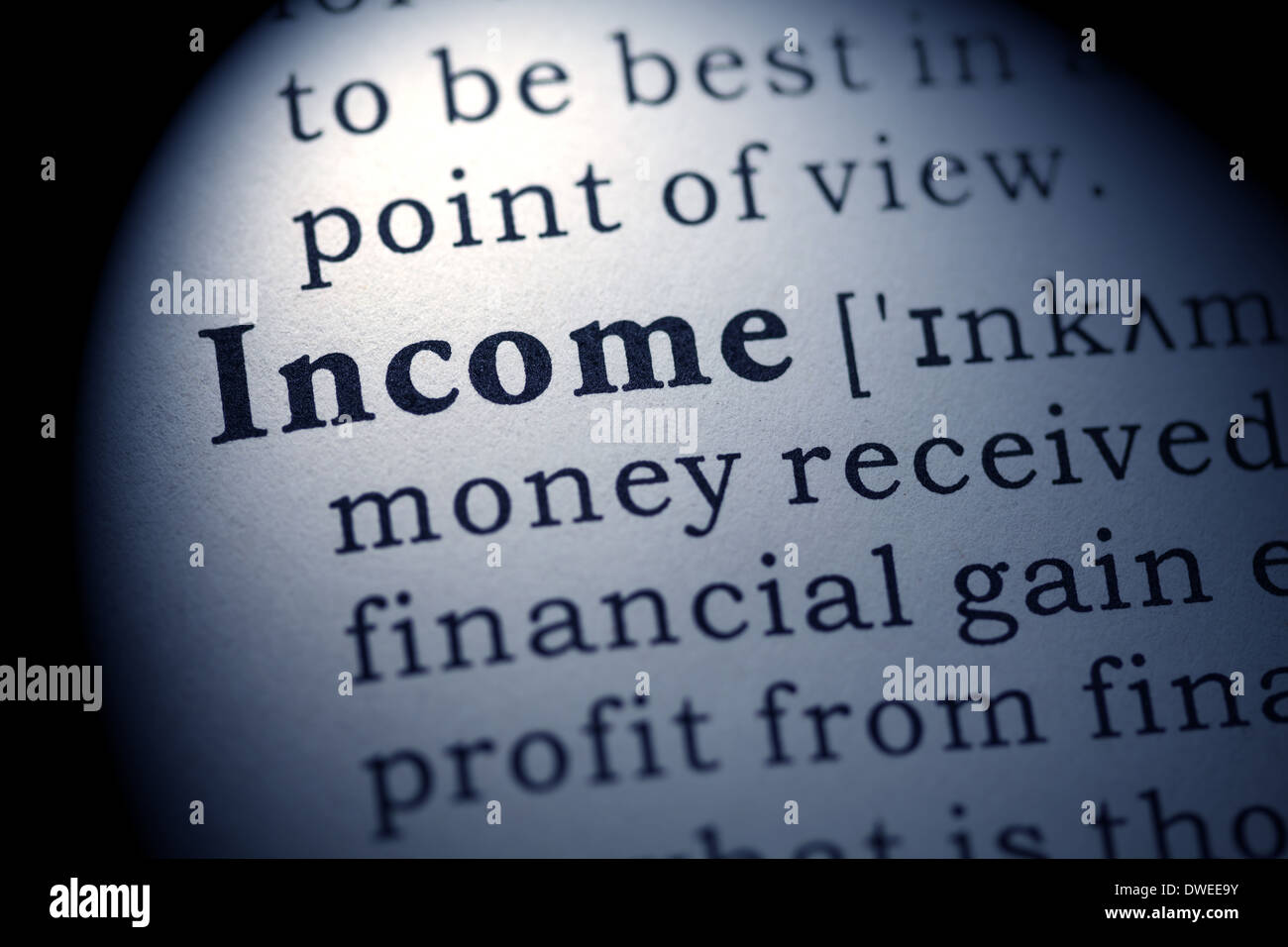 Fake Dictionary, Dictionary definition of the word income Stock Photo ...