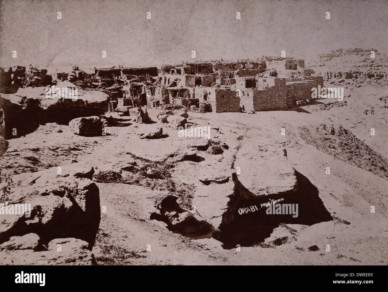 Oraibi, Hopi Village on Third Mesa, Arizona, USA, circa 1890 Stock ...