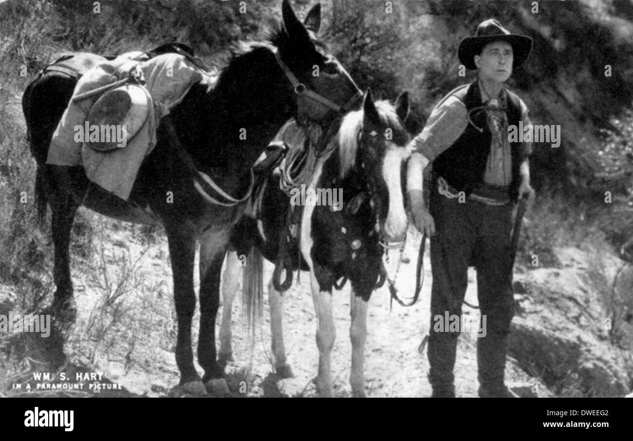 William S. Hart, Portrait with Two Horses, Movie Still from Paramount ...