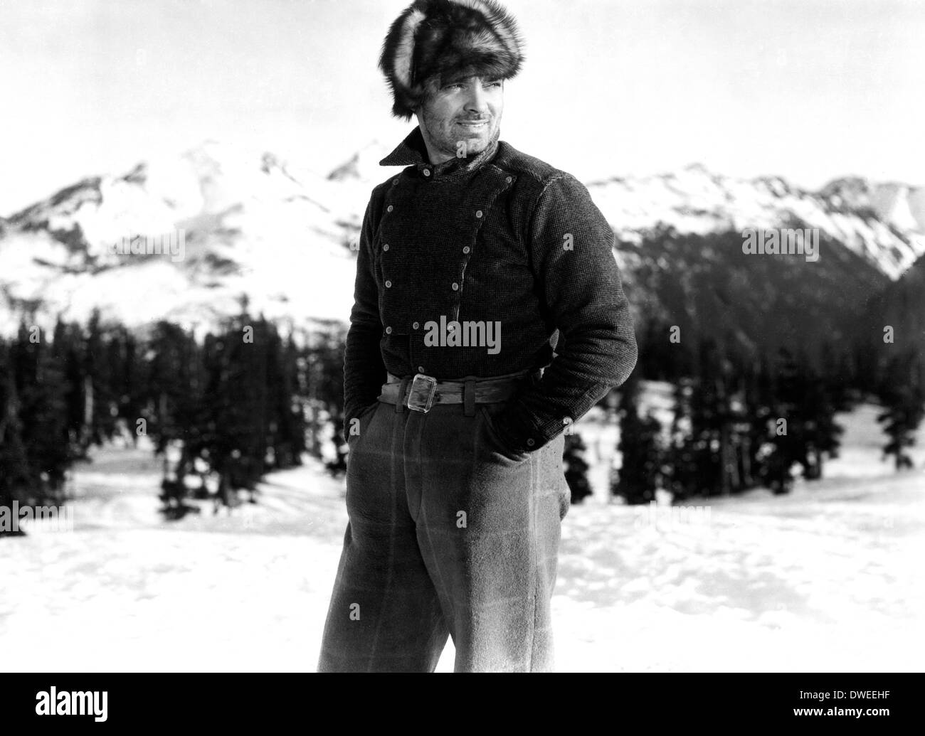 Clark Gable, on-set of the Film, "Call of the Wild" directed by William ...