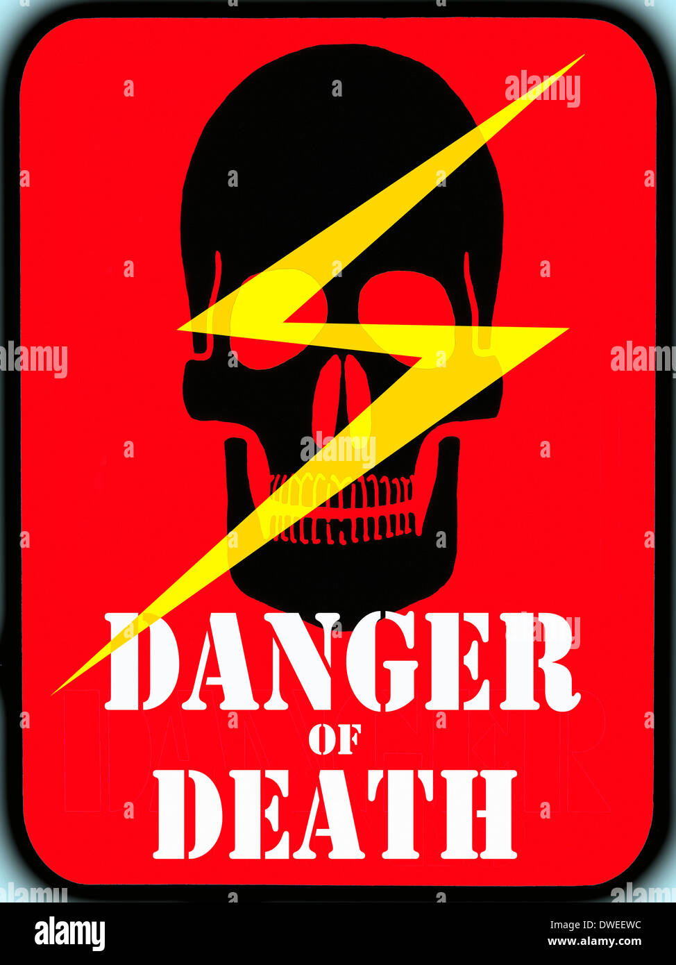 Danger High Voltage Electricity - Danger of death warning sign Stock ...
